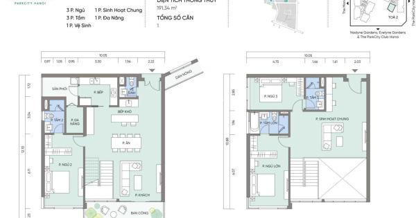 Siêu hiếm duplex 195m2 ParkCity view thoáng ban công Đông Nam giá chỉ 16 tỷ