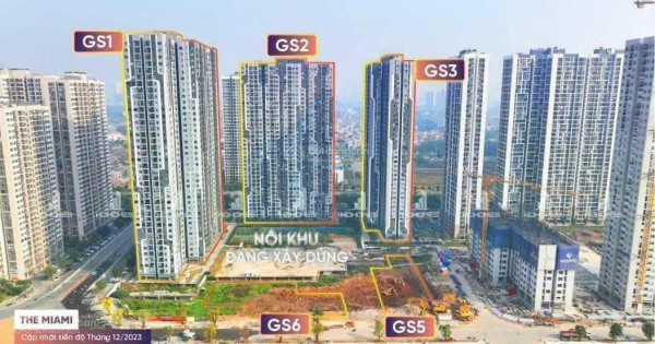 GS5 - The Miami căn 2PN2WC diện tích 70m2 giá 3,5 tỷ thiết kế 2 ban công CK 16% miễn gốc lãi 2 năm