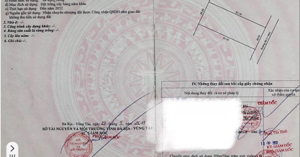 Bán đất 1022 m2 phủ hồng (đã có 200 m2 thổ cư) xã Phước Tân, huyện ...