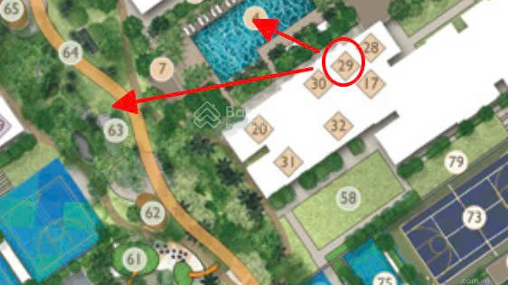 Bán căn Lumi HN 2n2vs 54m2 tầng 6 view bể bơi, CCCC, 3 bể bơi, đầy đủ ...