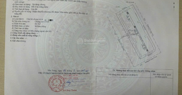 Cần bán căn CT4A Vĩnh Điềm Trung tầng vừa đẹp, dt 61 m full nội thất ...