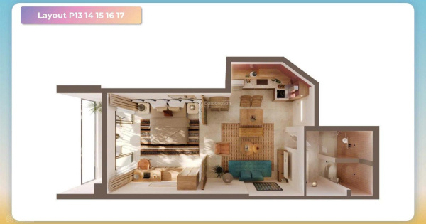 Bán căn hộ tòa Paramount DT47m2 gồm 01PN full nội thất cao cấp A-Z tầng ...