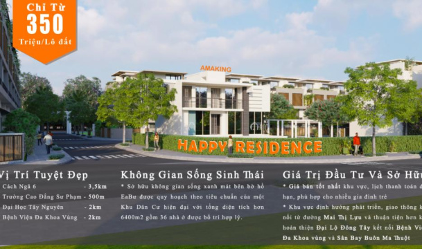 Dự án Happy Residence Thành phố Buôn Ma Thuột | Mặt bằng, chính sách ...