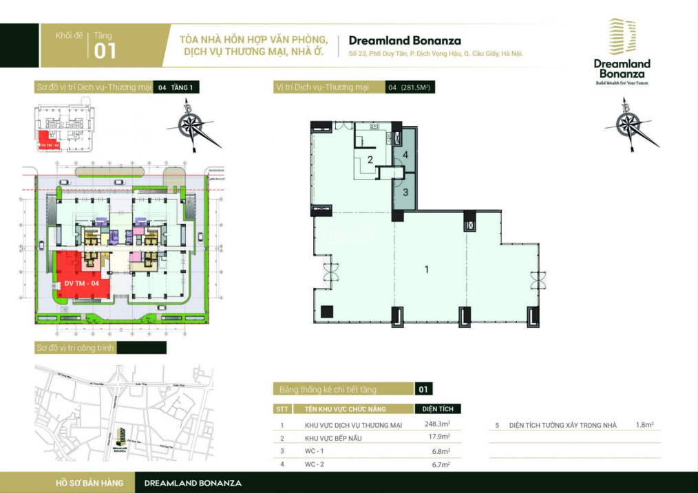 BQL cho thuê văn phòng building hạng B Dream Bonaza 23 Duy Tân 102m ...