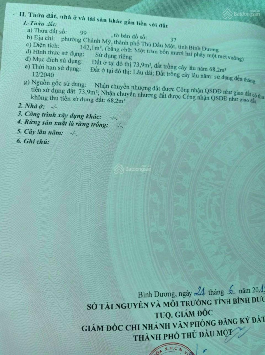 Ra gấp đất mặt tiền kinh doanh phường Chánh Mỹ, TDM DT: 5 x 28m (142m2 ...