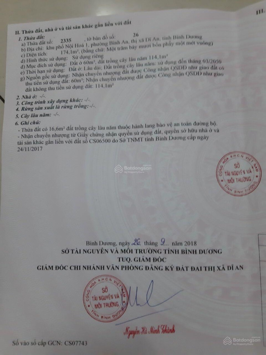 Bán đất mặt tiền đường DT743, phường Bình An, thành phố Dĩ An diện tích ...