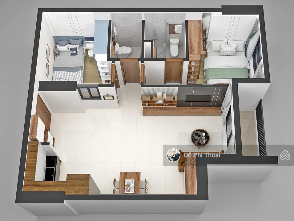 Bán căn hộ 2PN 60m2 Bcons Polygon (chung cư An Bình) rẻ nhất dự án ...