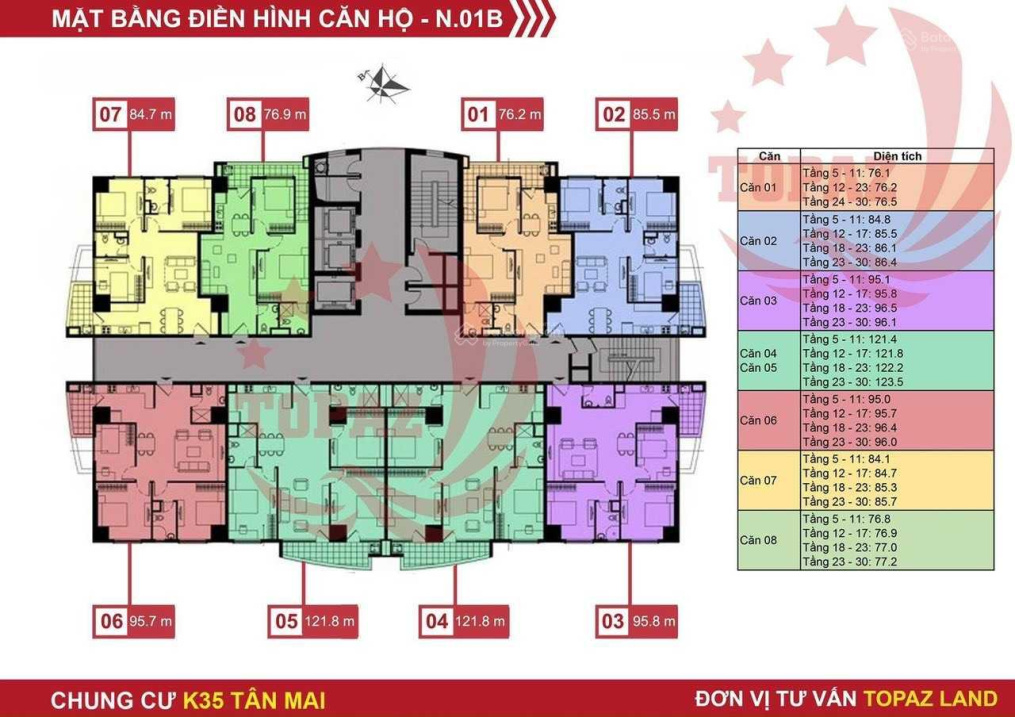 Bán căn 2PN, 2WC tòa N01B chung cư K35 Tân Mai. 0963 891