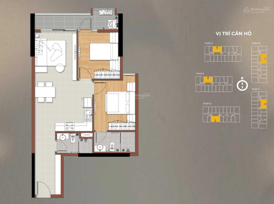 2PN The Hybrid Eastmark 74m2 view sông, giá bán 3 tỷ, chiết khấu 10% từ ...