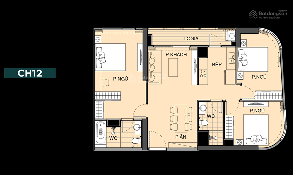 Cần bán nhanh căn hộ 3PN The Beverly tòa BE7, căn số CH12, giá gốc từ ...