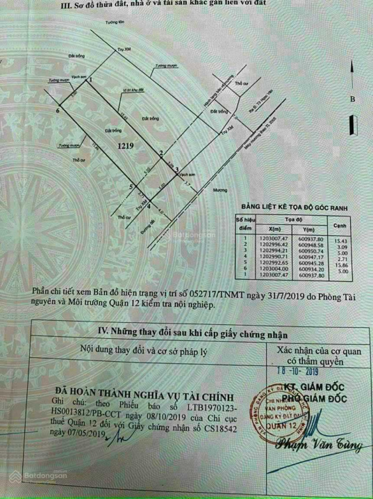 Bán đất mặt tiền rạch Thạnh Xuân 24, đường xe hơi, diện tích 5*19m, sổ ...