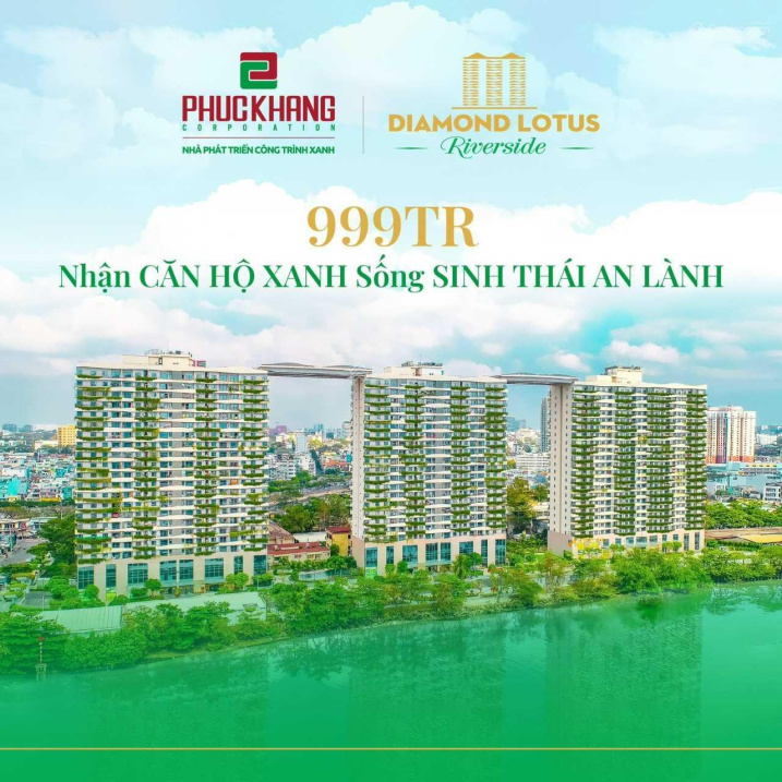 Diamond Lotus Riverside cần bán căn 1PN giá 3,4 tỷ bao các chi phí sang tên