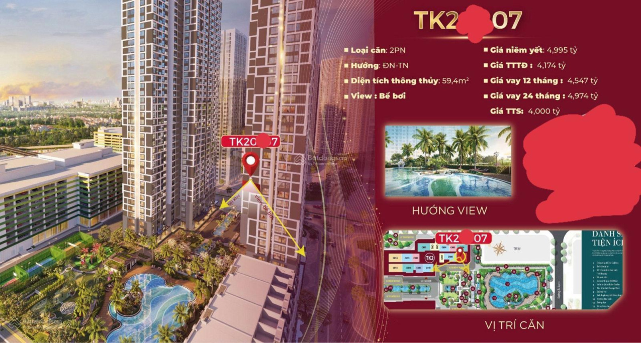 Ký TT CDT Vingroup 3tỷ9 căn 2PN góc tầng 8 toà The Tonkin 2 view bể bơi ...