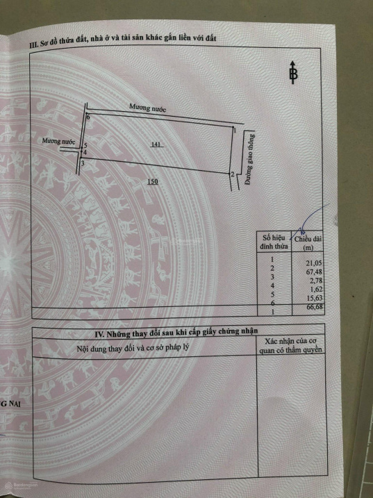 Cần bán lỗ đất Long Thành xã An Phước, diện tích 1378,9m2 có 100m2 ONT ...
