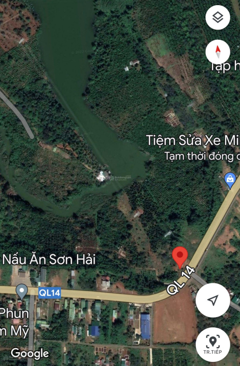 Bán đất mặt tiền QL14 ngang 12 m. Có 100 m2 thổ cư. Thôn 9 xã Nhân Cơ