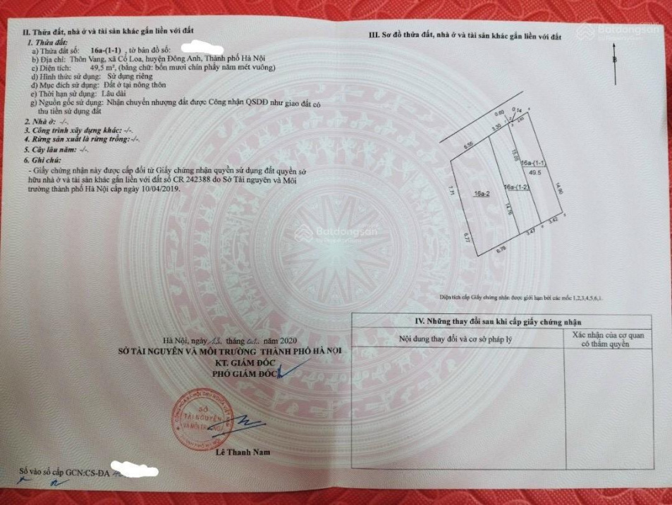 Bán mảnh đất cực hót, xóm Vang, Cổ Loa, Đông Anh, Hà Nội. Giá 1.580 tỷ ...
