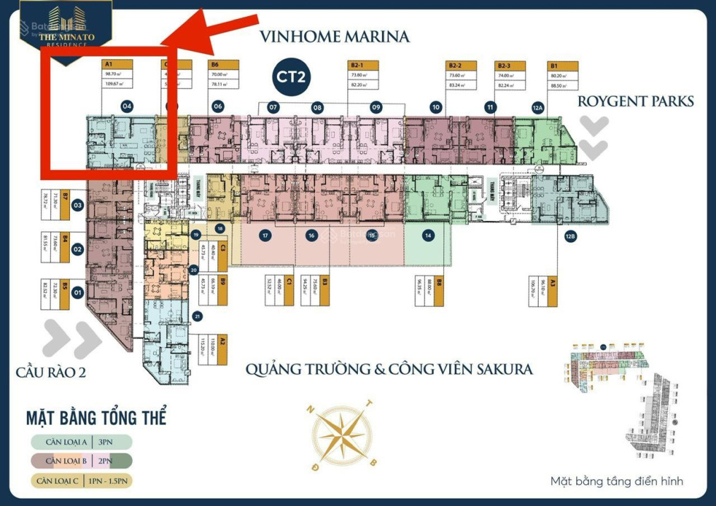 Cần chuyển nhượng lại căn góc 3PN mã 04 toà CT2 chung cư The Minato - Hải Phòng