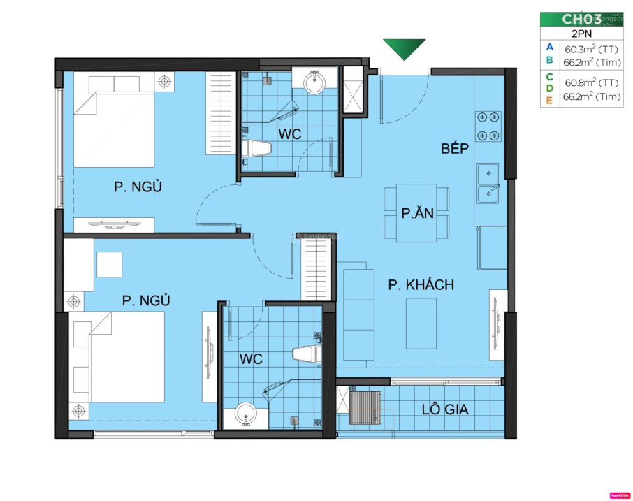 The Canopy TC2 căn hộ cao cấp sở hữu 2 hầm để xe căn 2PN 2VS giá hơn 3 ...