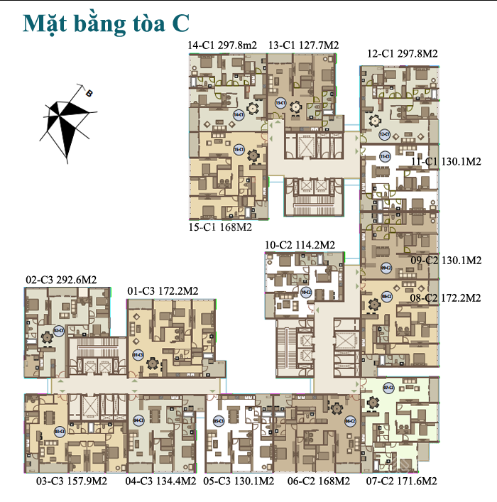 Căn hộ Duplex 300m2. Căn góc tầng trung, full đồ, tại Mandarin - Hoàng Minh Giám, giá thỏa thuận