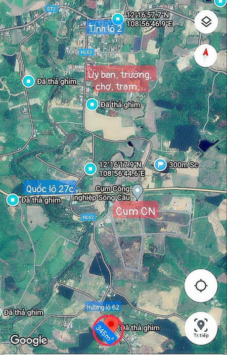 Đất full thổ gần Cụm CN và QL27 Sông Cầu, giá chỉ hơn 1 triệu/m2 (599 triệu lô này) LH: 0333 039