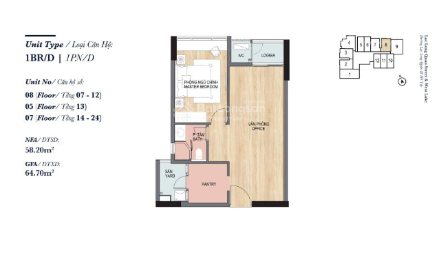 Bán căn 1 PN Soho Heritage Westlake 5 sao cạnh Hồ Tây của Capital Land