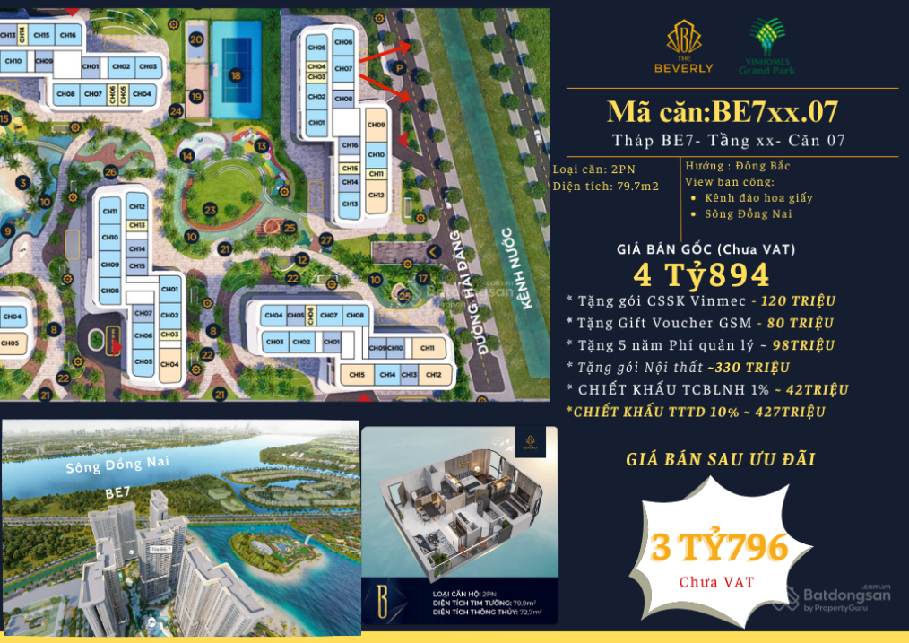 Căn 2PN rẻ nhất của 20 suất 2PN The Beverly nhận chiết khấu tốt nhất 5/ ...