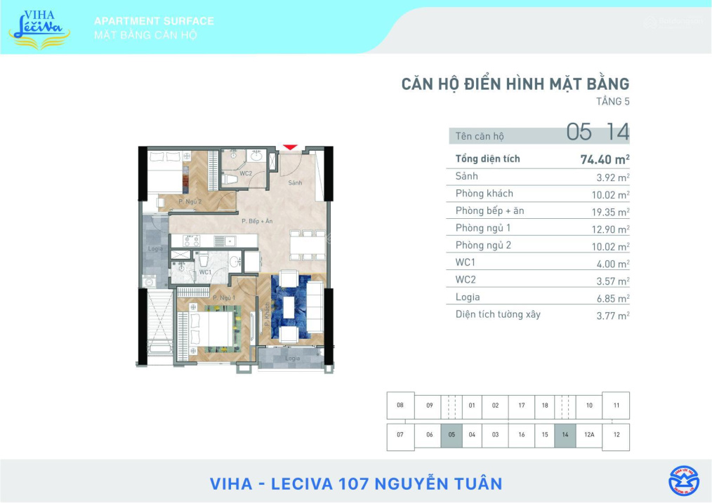 Chính Chủ Bán Căn 73.5m² Viha Leciva 107 Nguyễn Tuân Suất Ngoại Giao,Full Nội Thất Cao Cấp