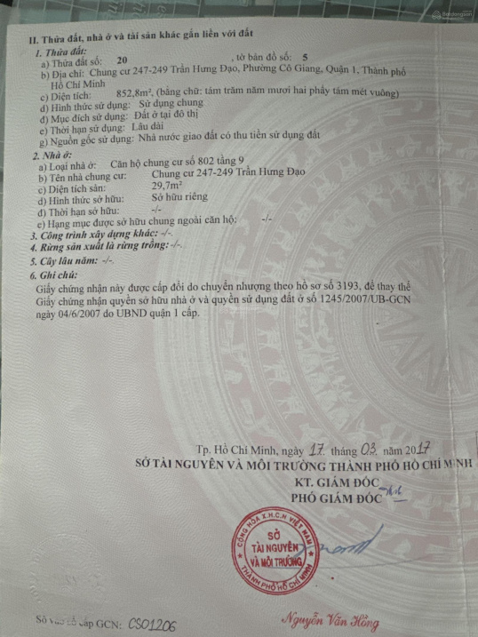 Bán căn hộ tại 247-249 Trần Hưng Đạo, chính chủ, giá rẻ 1,3 tỷ VND, 30m2, thuê 4,5tr/tháng