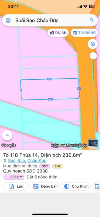 Hot 900tr sở hữu DT 236,6m2 khu dân cư đông đúc tại BRVT