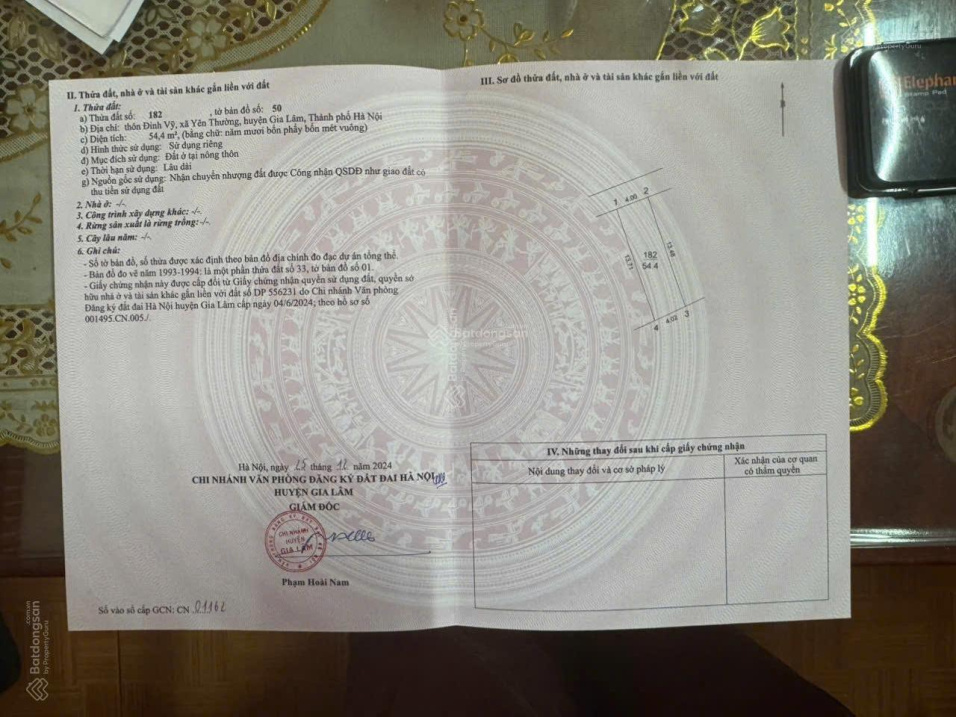 Đình Vỹ Yên Thường - Gia Lâm - HN. Một lô duy nhất 54,4 m2 vuông như to A4 khu đất 3,4 tỷ