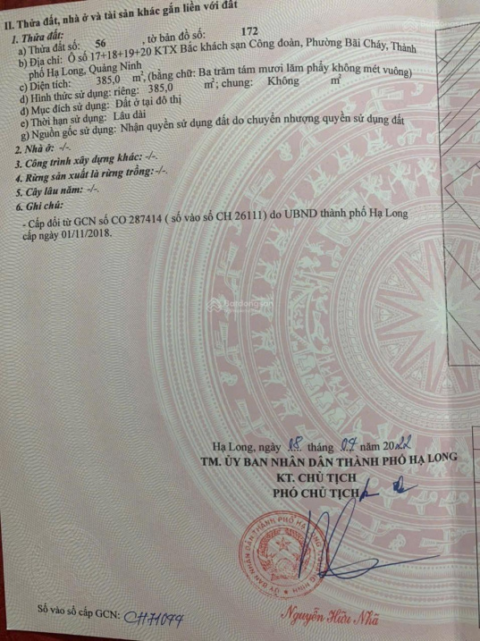 Bán đất xây khách sạn mặt đường Hậu Cần Bãi Cháy - cách công viên Sun Word chỉ 500m