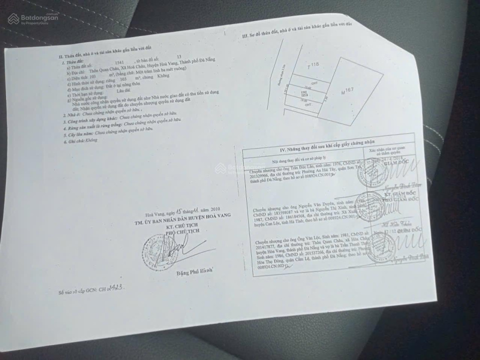 Bán lô trục đường chính Quang Châu - phường Hoà Xuân