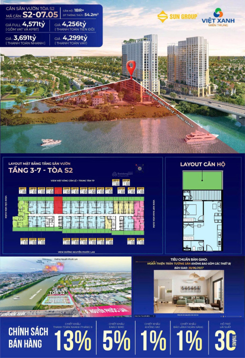 Chỉ từ 660tr, sở hữu ngay căn hộ cực đẹp, ôm trọn view xem pháo hoa Sông Hàn Đà Nẵng, 0935 801