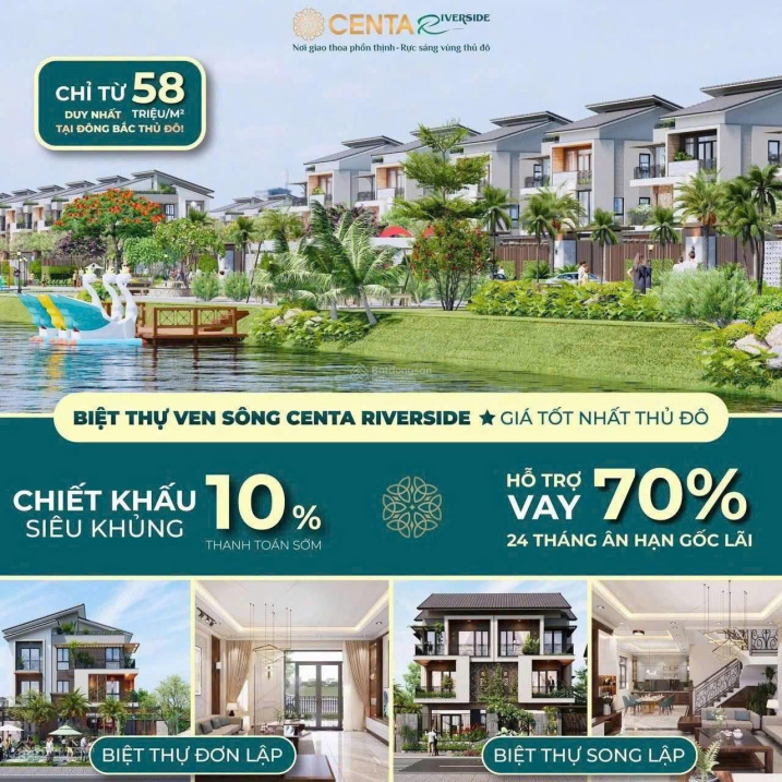 CHỈ 61 TR/M2, GIÁ TUYỆT CHỦNG, SỞ HỮU NGAY BIỆT THỰ VIEW SÔNG DUY NHẤT ...