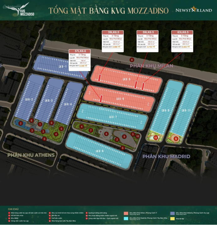 Suất ngoại giao KĐT KVG Mozzadiso - gói 6 Mỹ Gia 6tỷ3