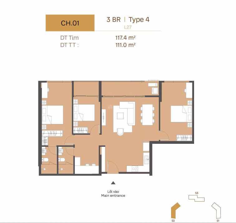 Chính chủ bán 3PN Tầng cao nhất 111m2 Masteri Trinity Square -View Pháo ...