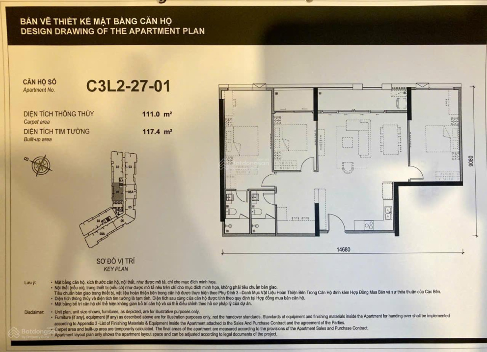 Chính chủ bán 3PN Tầng cao nhất 111m2 Masteri Trinity Square -View Pháo ...