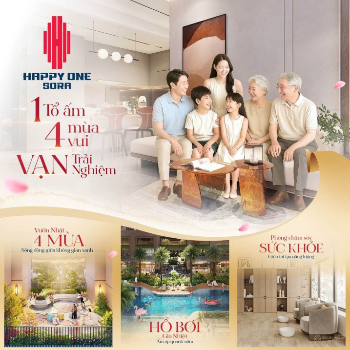 Bán căn 1PN Happy One Sora * Giá 2.750 tỷ * View thoáng * Hỗ trợ vay ...