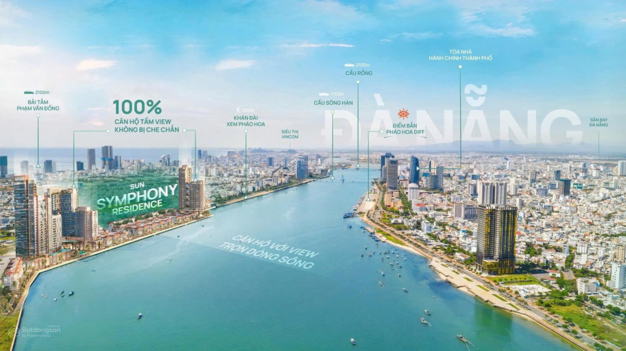 Duplex mặt Sông Hàn trần cao 7m tầng 21 - Sun Symphony - Chiết khấu 16% ...