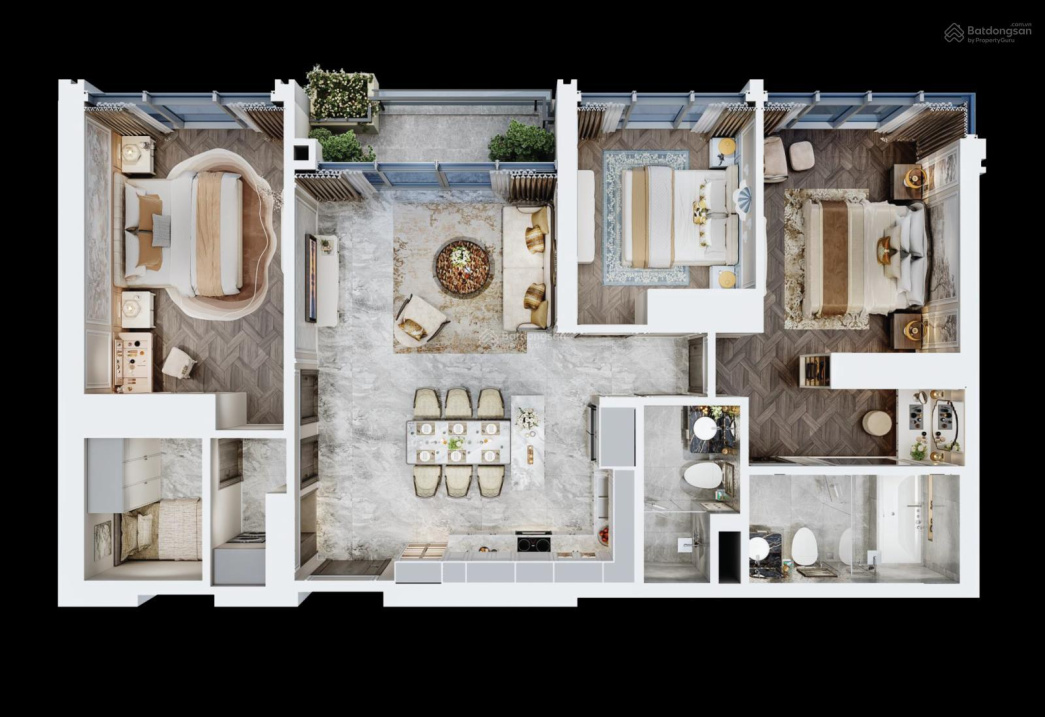 Căn hộ 3PN lô góc 118,2m2 view sông Hồng công viên 65ha, tại Celestine ...