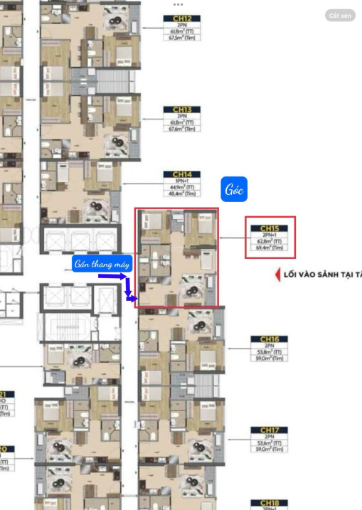 Bán căn 2PN+1 tòa BS7 mặt view trước Đông Nam , view đẹp, xem được pháo ...