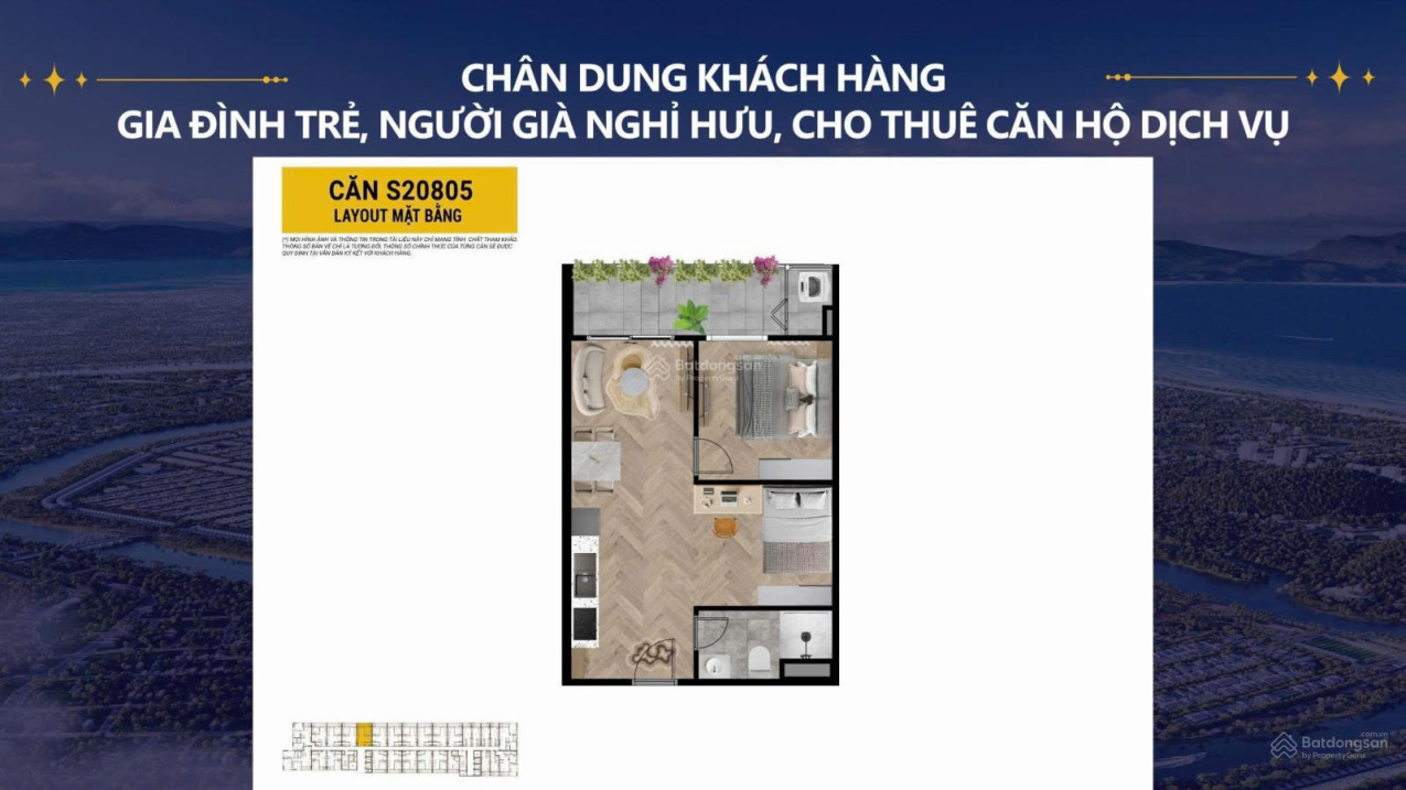 3.1 tỷ - duy nhất căn 1PN+1 sân vườn view pháo hoa - Spana Tower
